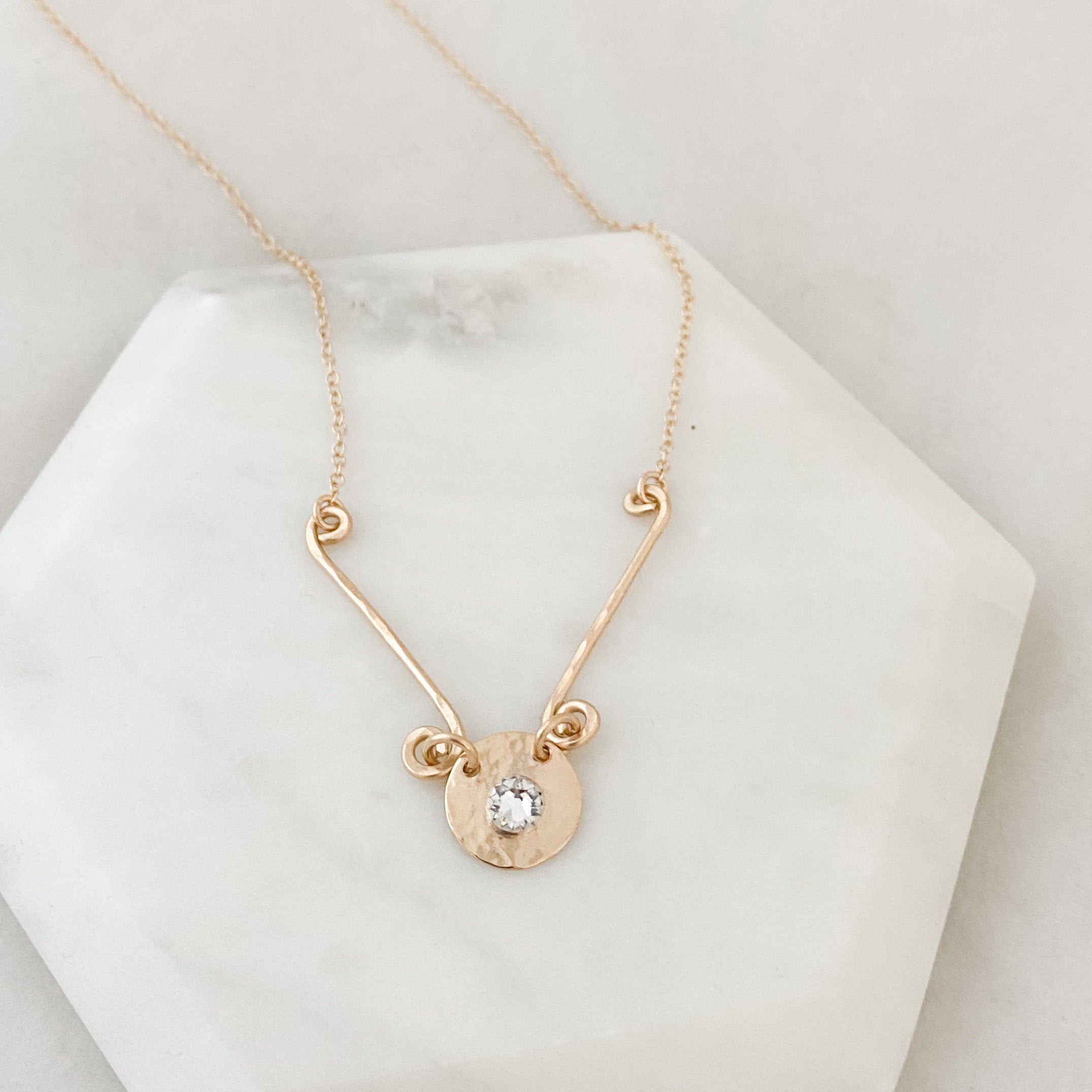 Coin with sidebars birthstone necklace – Jennifer Engel Designs