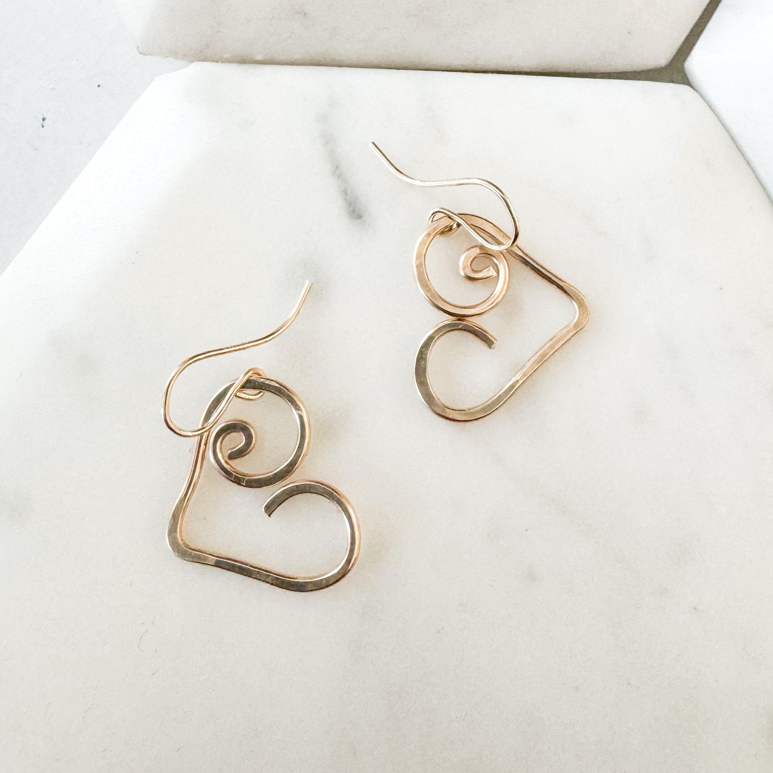 Small wire heart earrings – Jennifer Engel Designs