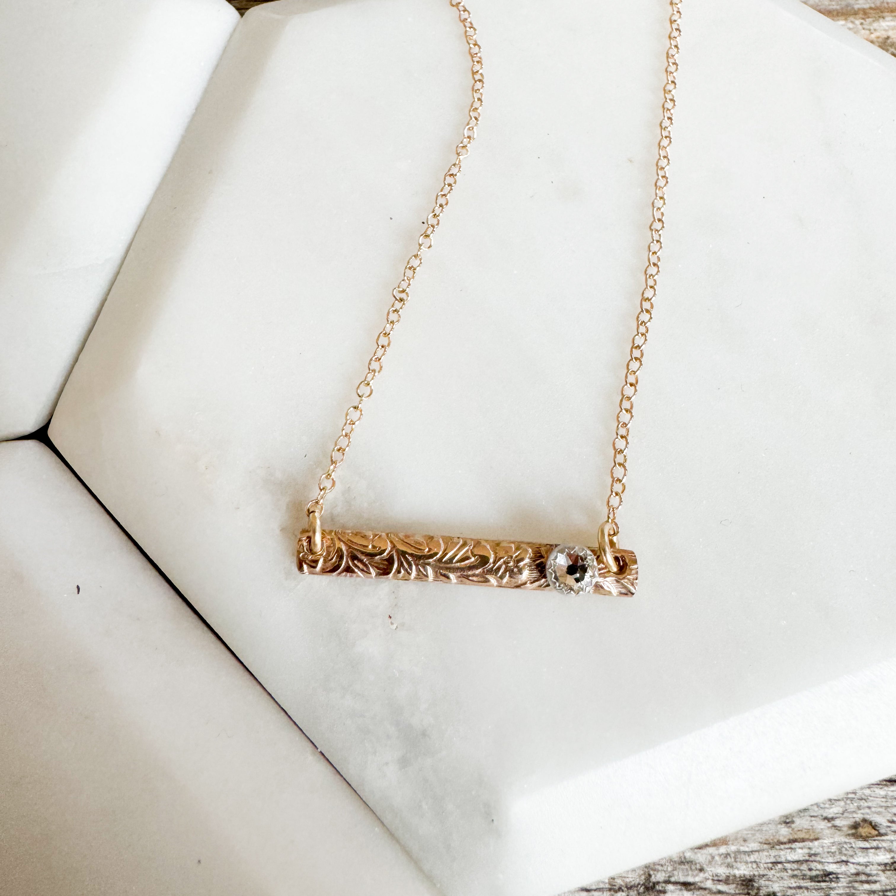 New Fancy bar with birthstone – Jennifer Engel Designs